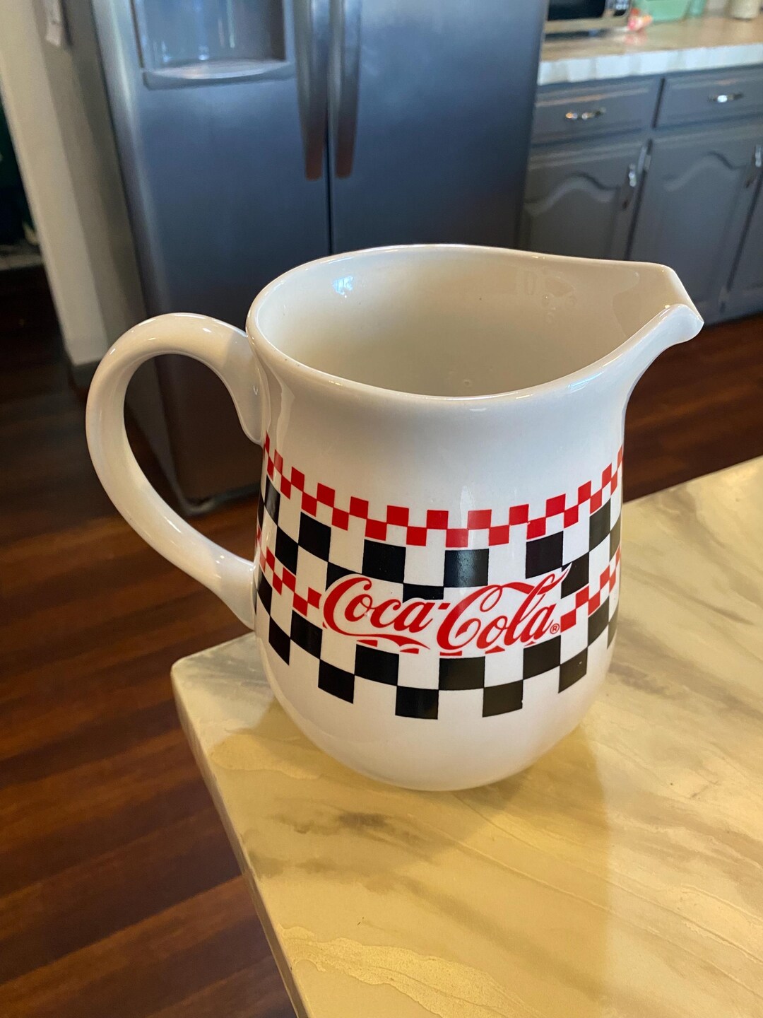 Vintage Coca Cola Checkered Pitcher-great Collectible for Any Kitchen ...