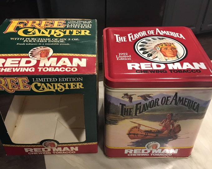 Vintage 1992 Red Man Chewing Tobacco Limited Edition Canister With ...