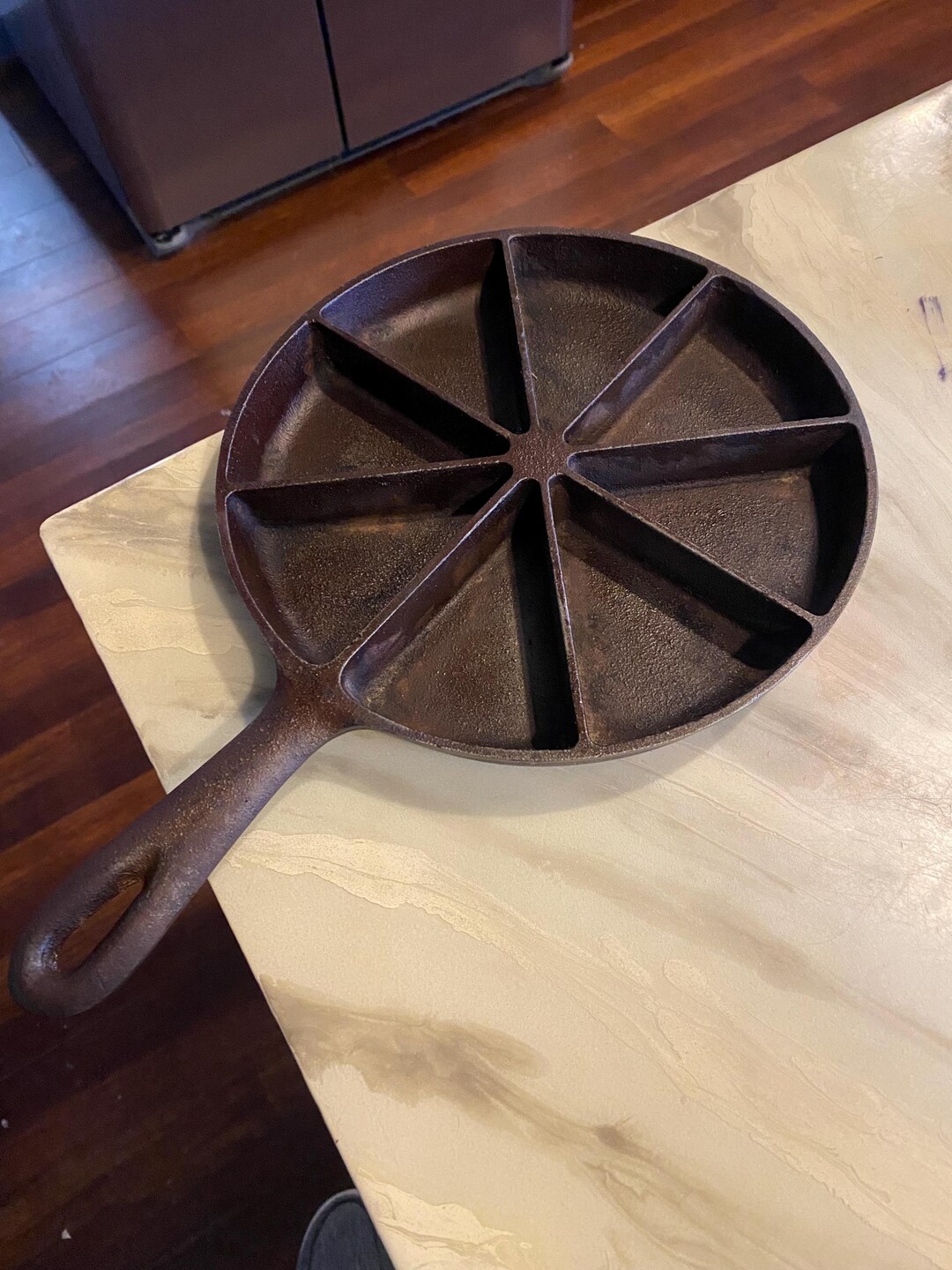 Vintage Cast Iron Made in USA Wedge Cornbread Skillet-perfect for Any ...