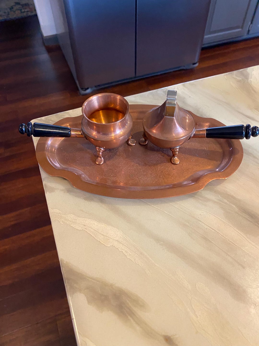 Vintage Humko Company Copper Table Lighter Set With Tray-great for Any ...