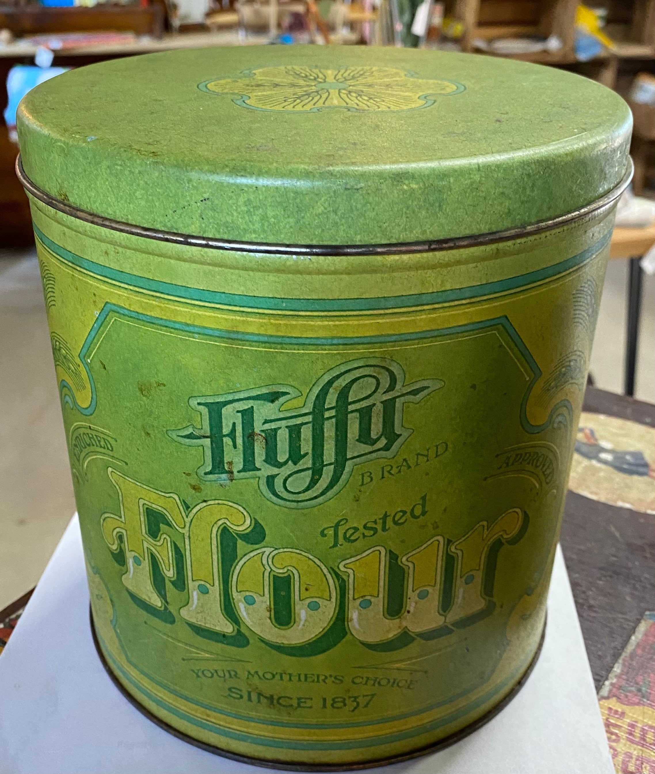 Vintage 1977 Mid Century Ballonoff Metal Tin Fluffy Flour Canister ...