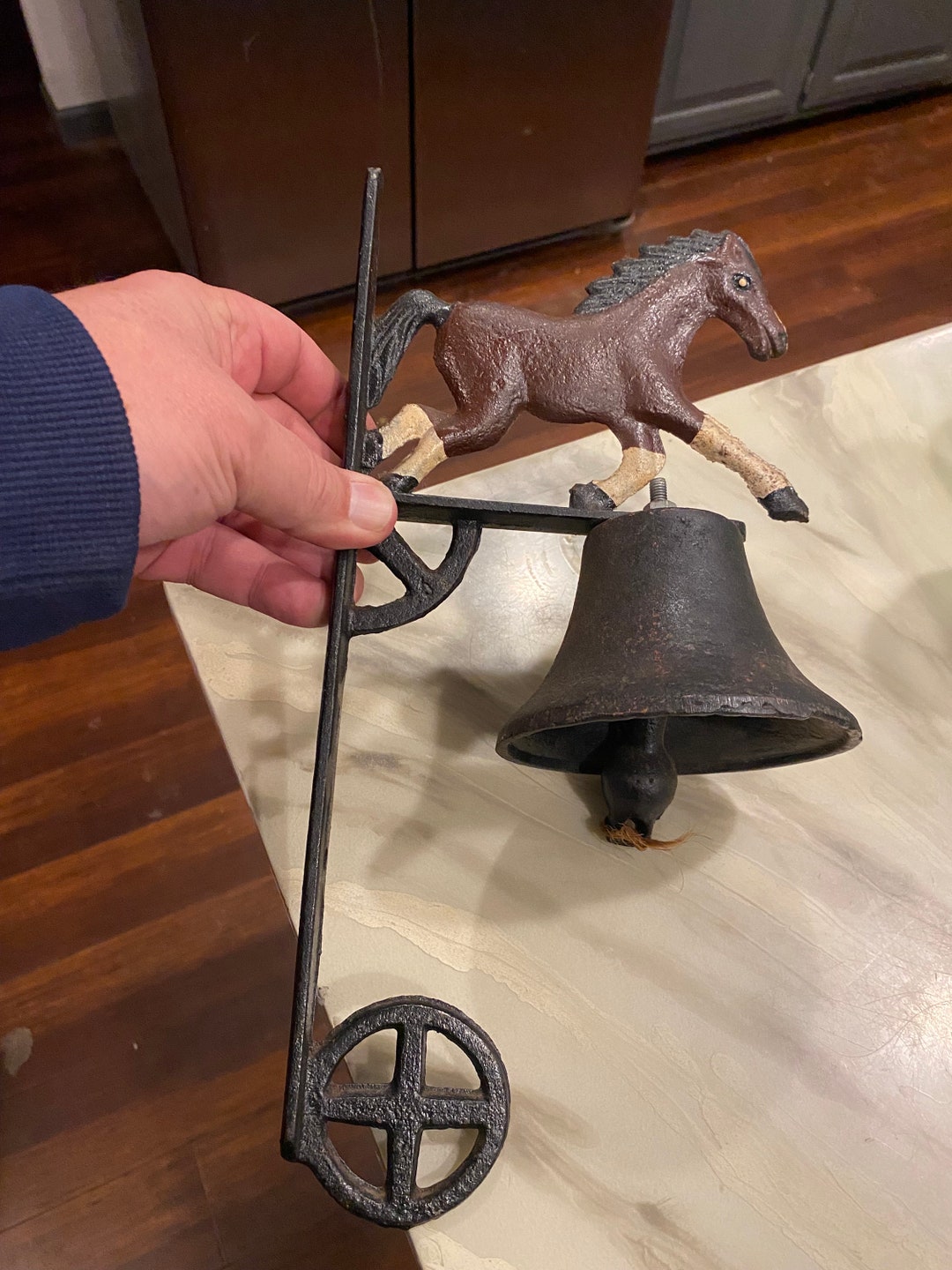 Cast Iron Horse Dinner Bell Wall Mount Decor-wonderful Collectible for ...