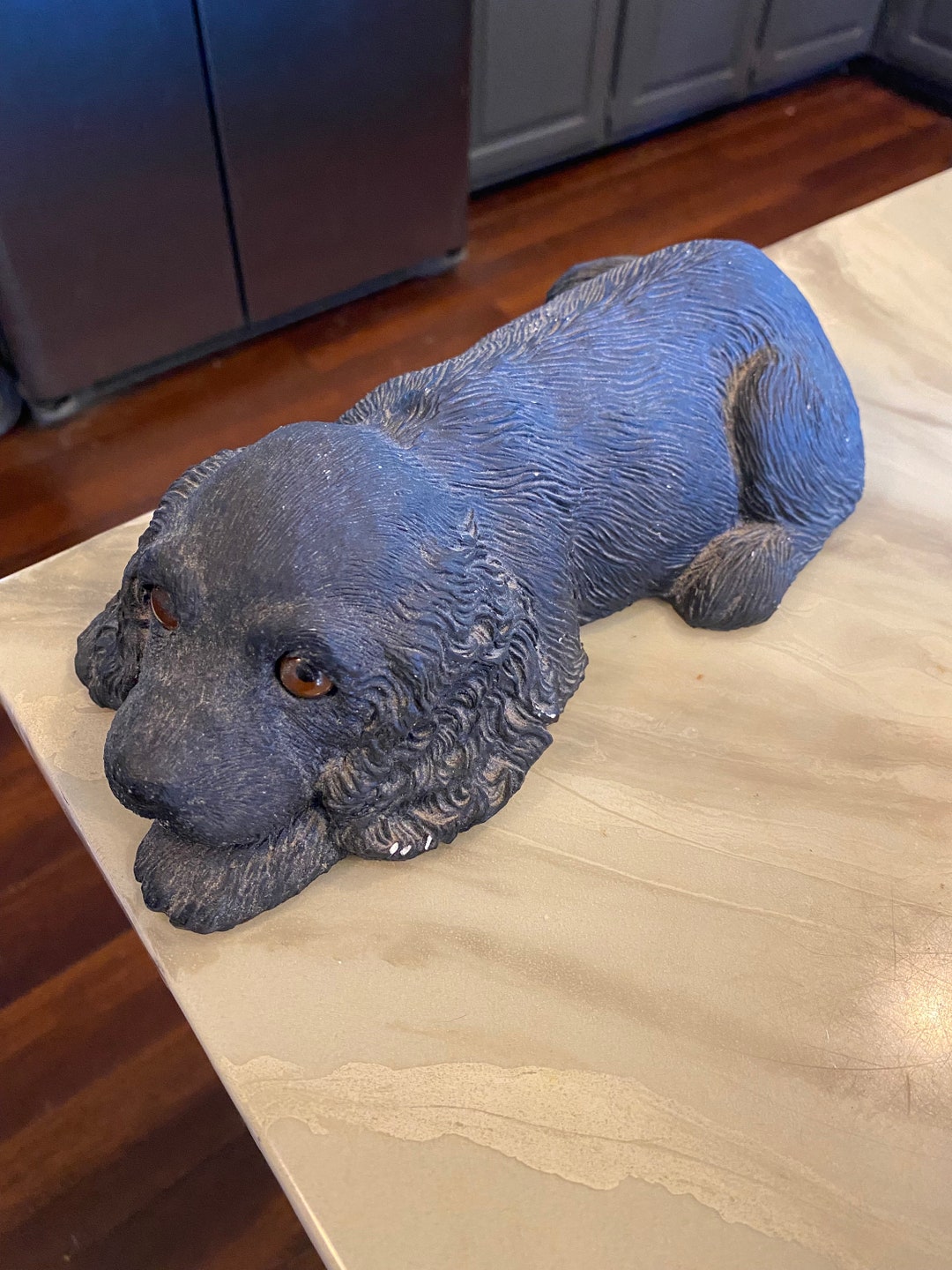 Vintage Sandicast by Sandra Brue Black Cocker Spaniel Pup Sculpture ...