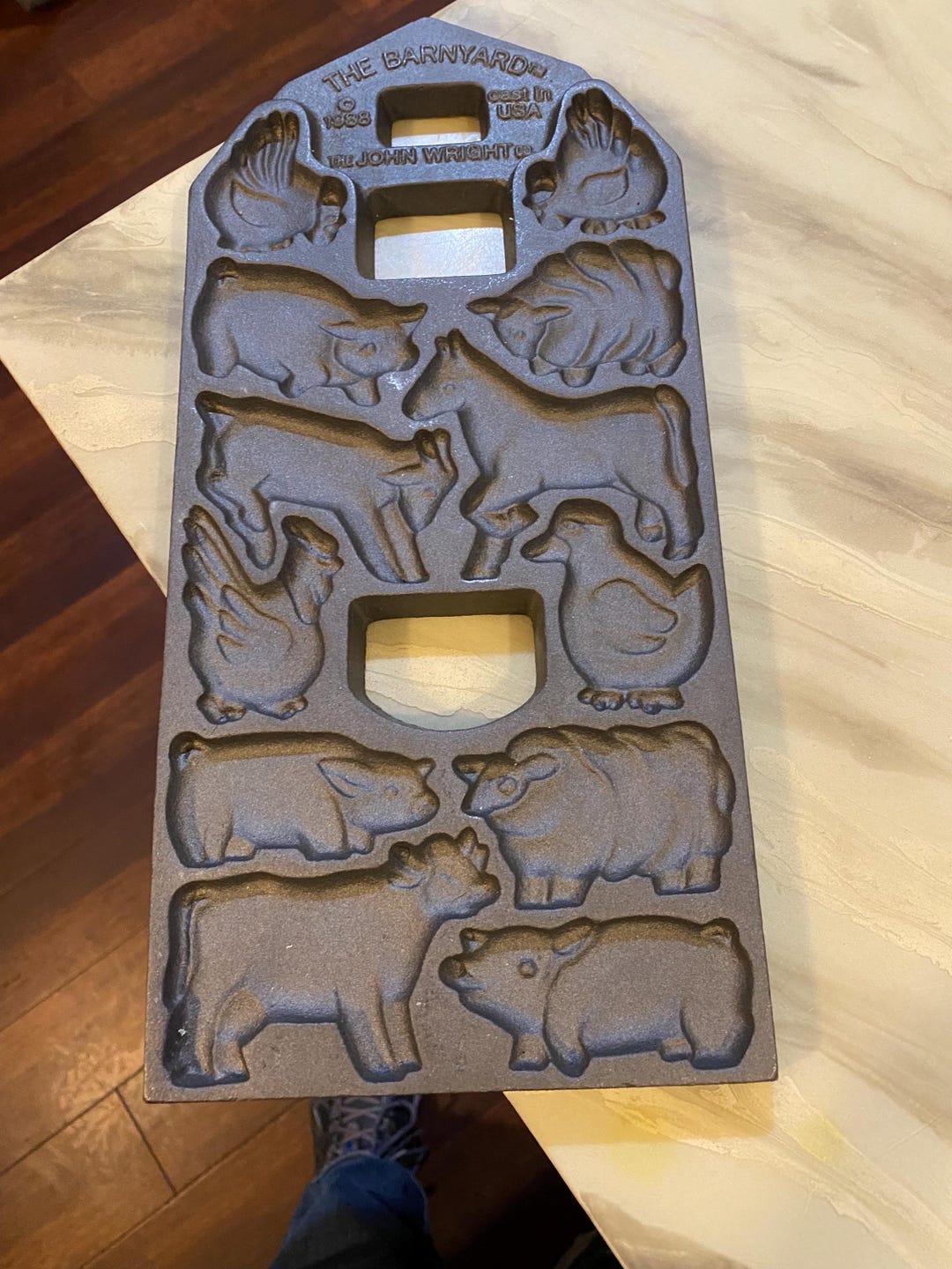 Vintage John Wright Cast Iron Barnyard Animals Cookie And/or Candy Mold ...