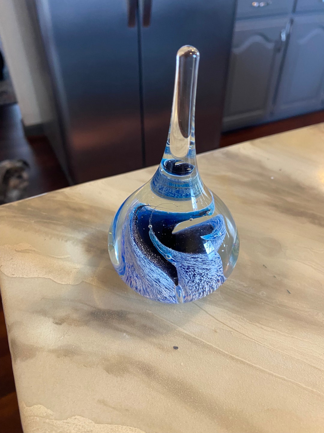 Vintage Art Glass Teardrop Paperweight-beautiful Display-great Gift - Etsy