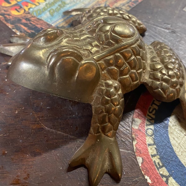 Brass Frog Figurine - Etsy
