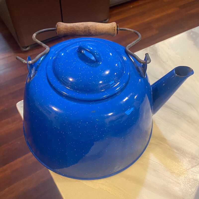 Blue Enamel Teapot - Etsy