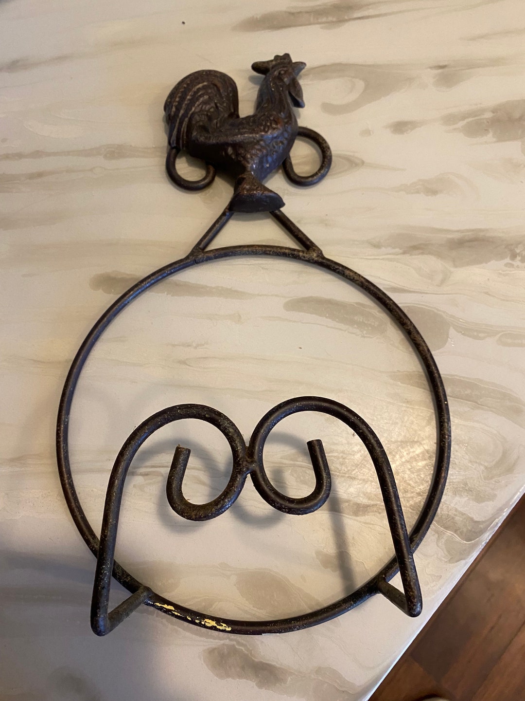 Cast Iron and Metal Rooster Wall Plate Holder-perfect Home Decor or ...
