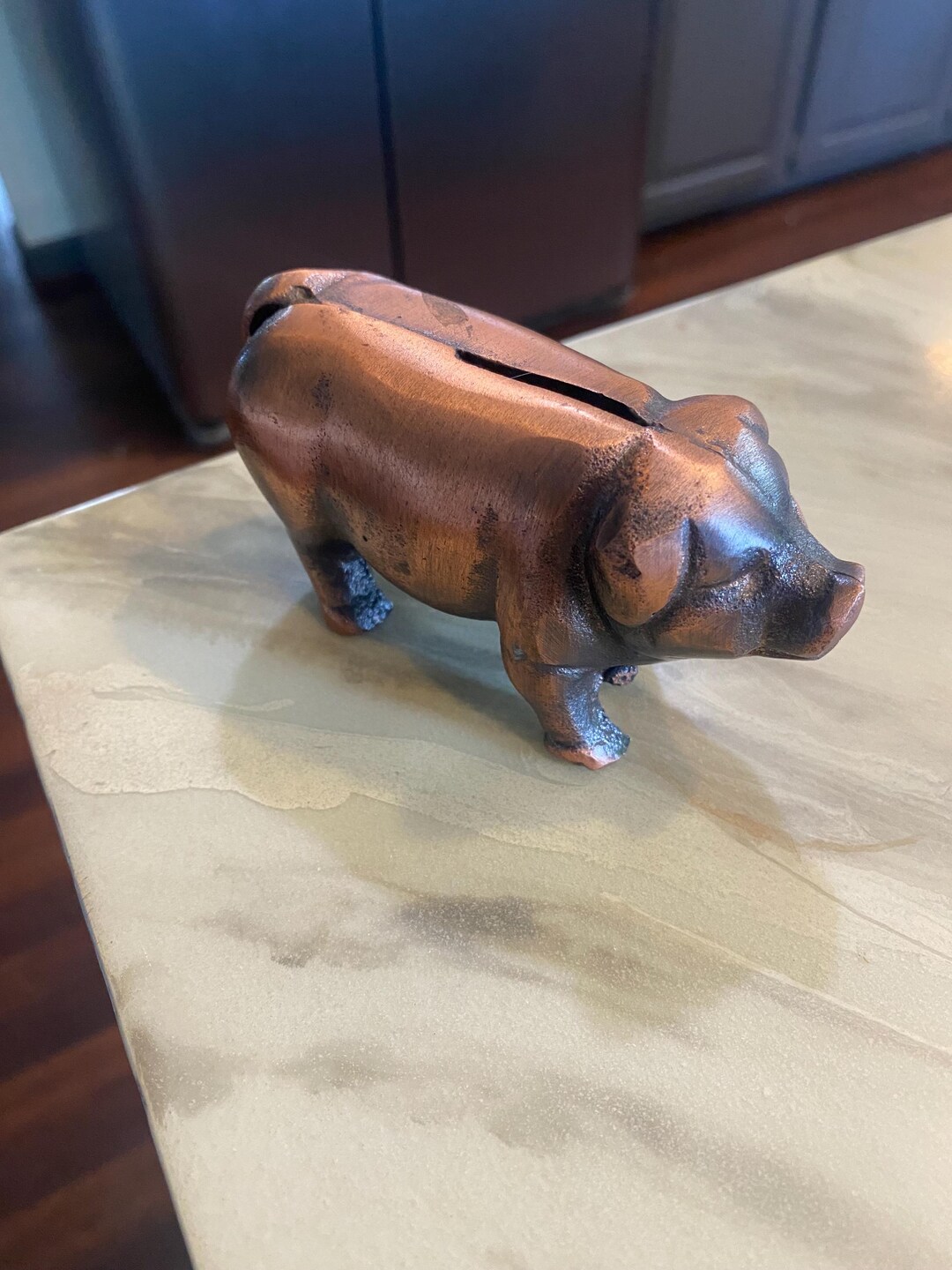 Antique Copper Pig Piggy Bank-great Condition-adorable Gift or Any Type ...
