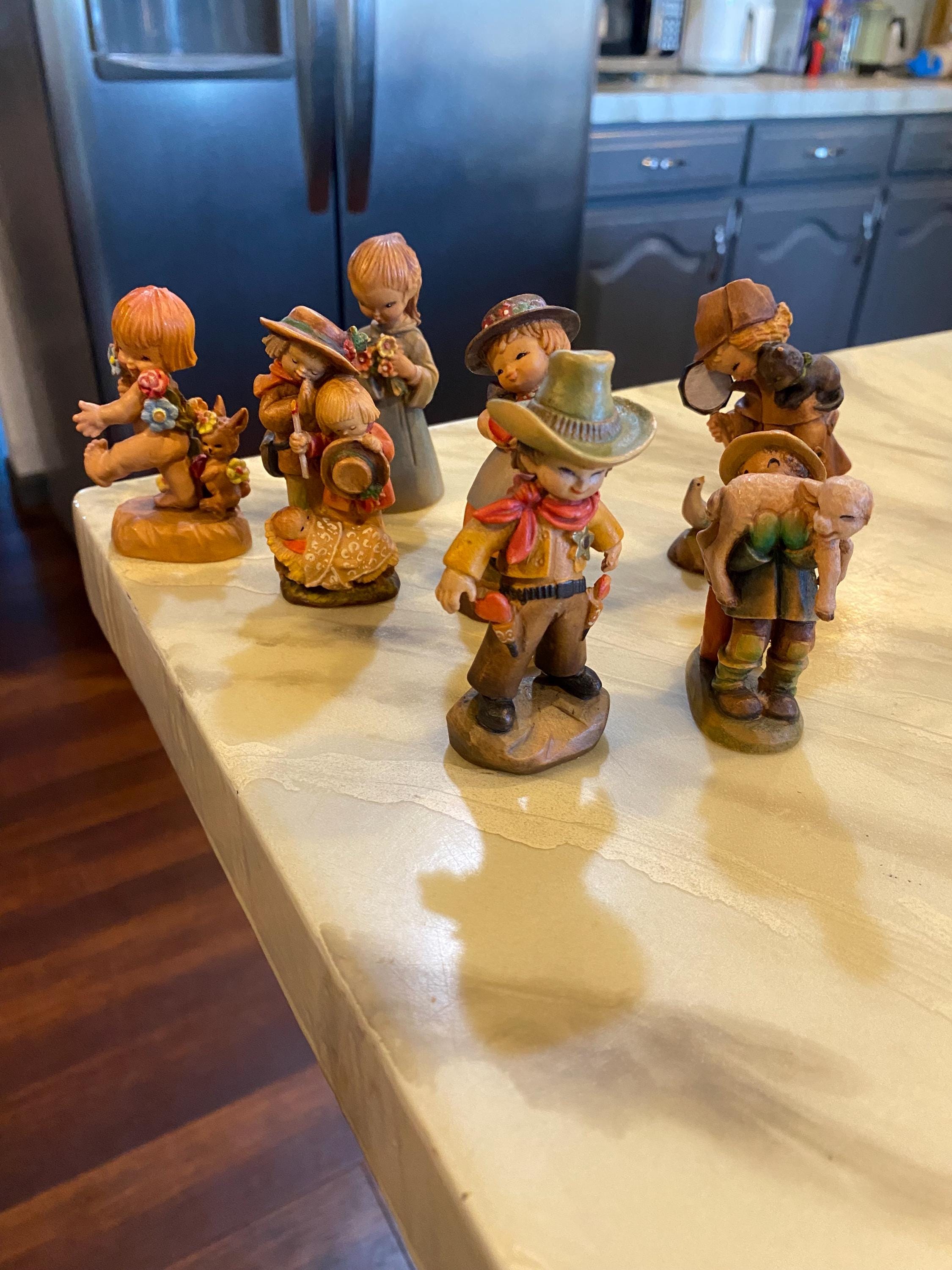 Vintage Anri Italy Hand Carved Wooden Miniature Figurines Statue ...