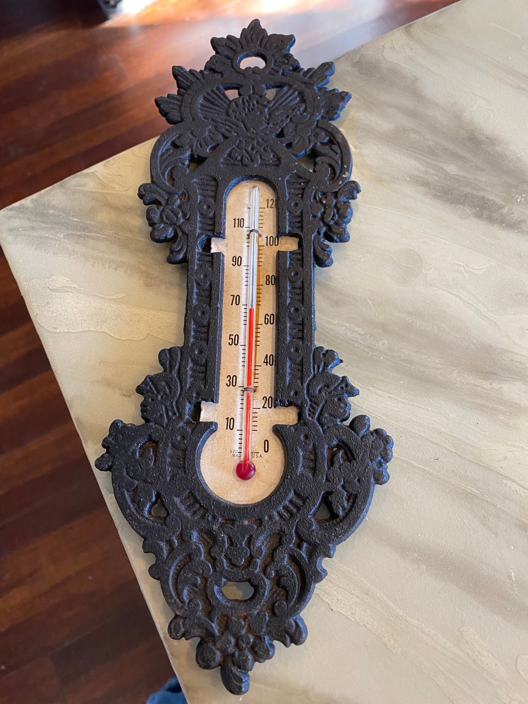 Vintage Cast Iron Wall Thermometer Wall Hanging-great Collectible for ...