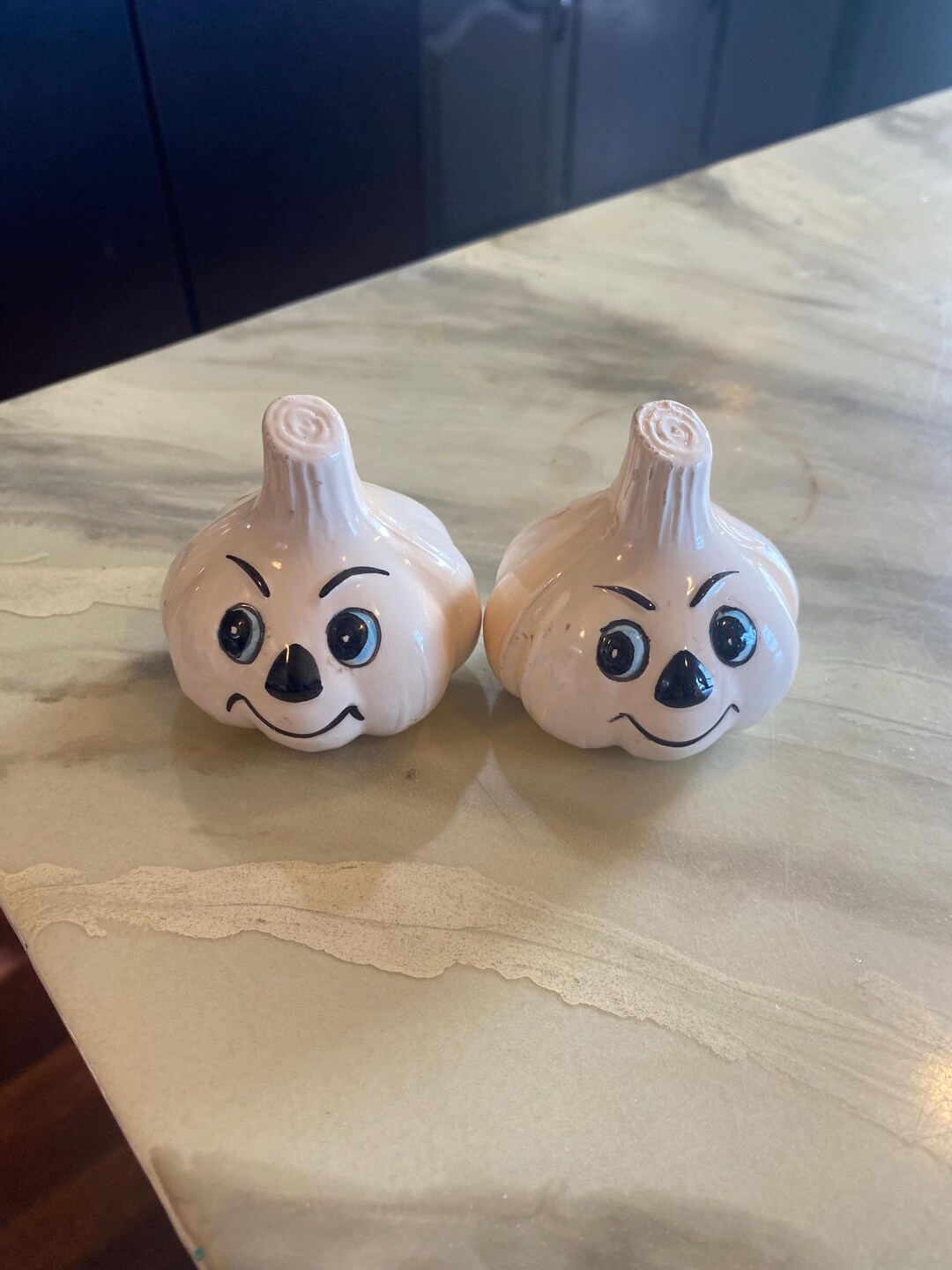 Vintage Garlic Anthropomorphic Salt and Pepper Shakers-great Display in ...