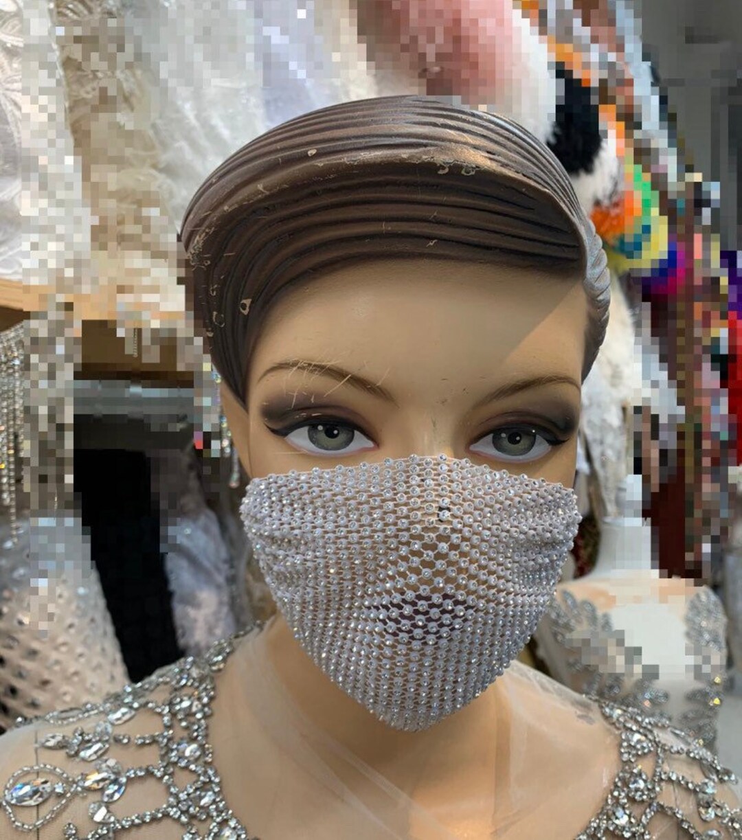 Rhinestone Face Mask , Bling Mask - Etsy
