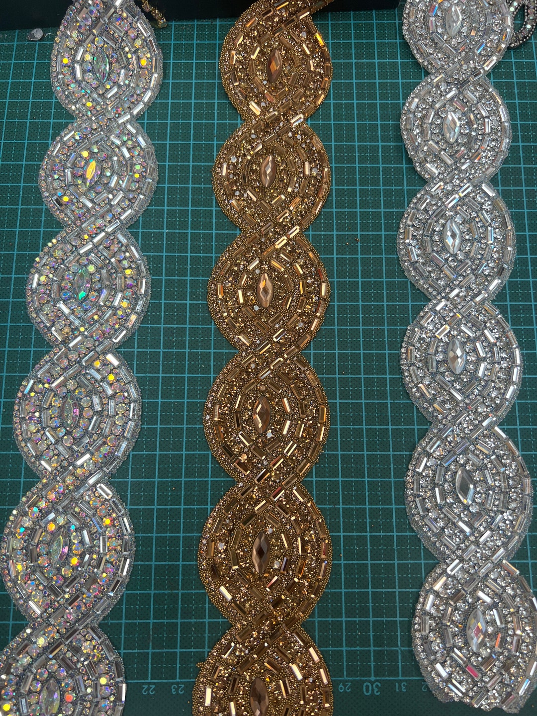 Rhinestone Hot Fix Trim - Etsy