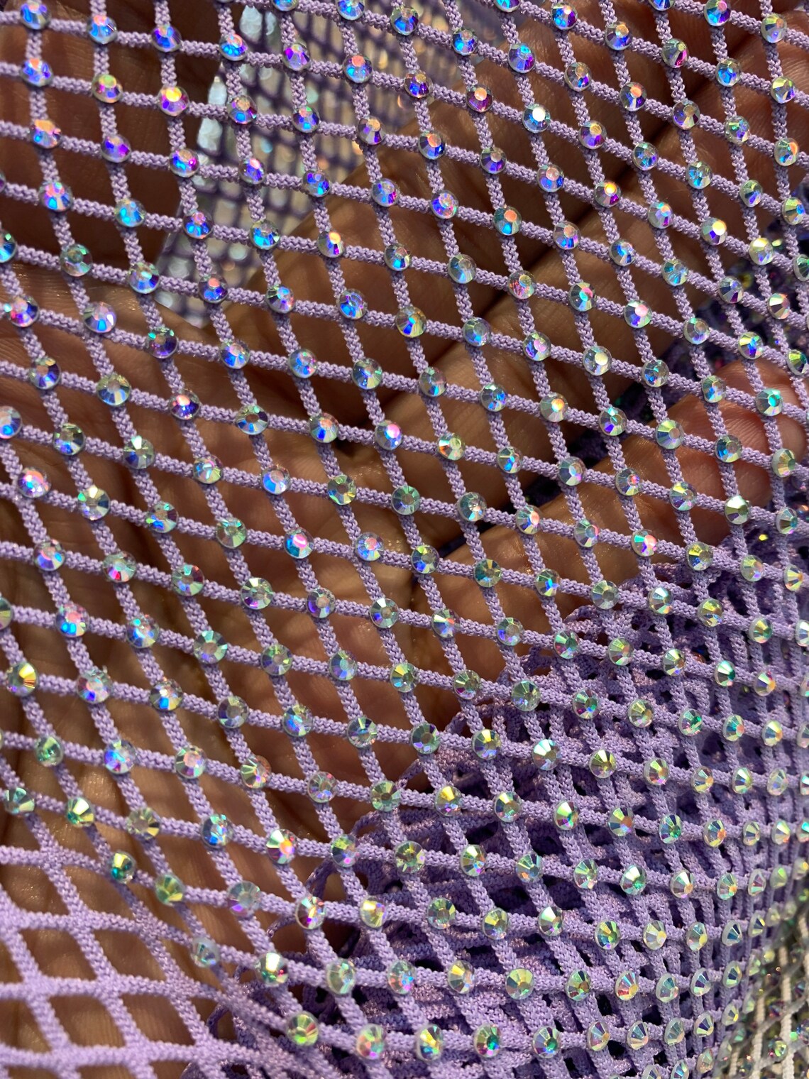 High Quality I Fishnet Crystals I Rhinstone Stretch Fabric 1 - Etsy