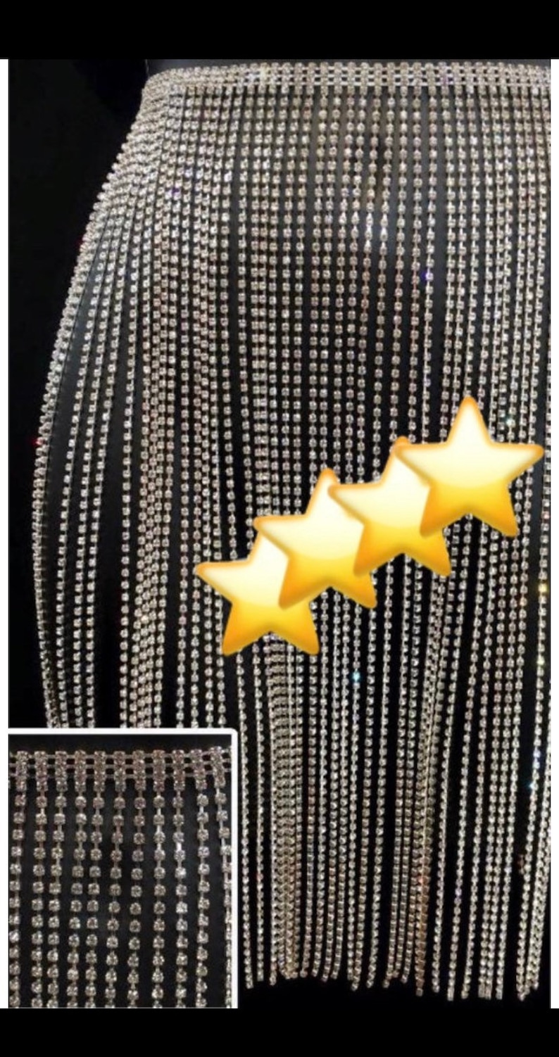 Rhinestone Fringe 12” - Etsy