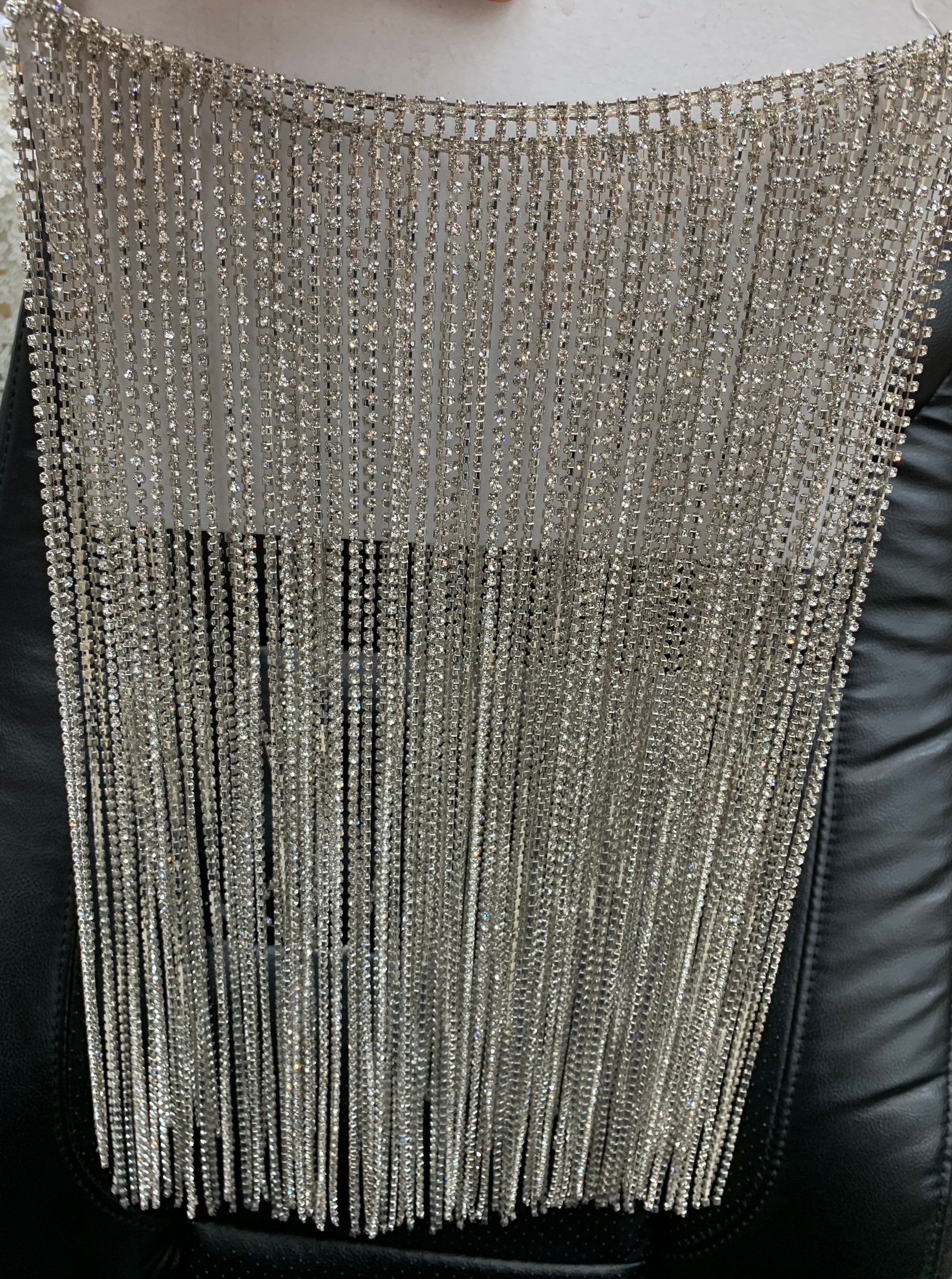 Rhinestone Fringe 12” - Etsy
