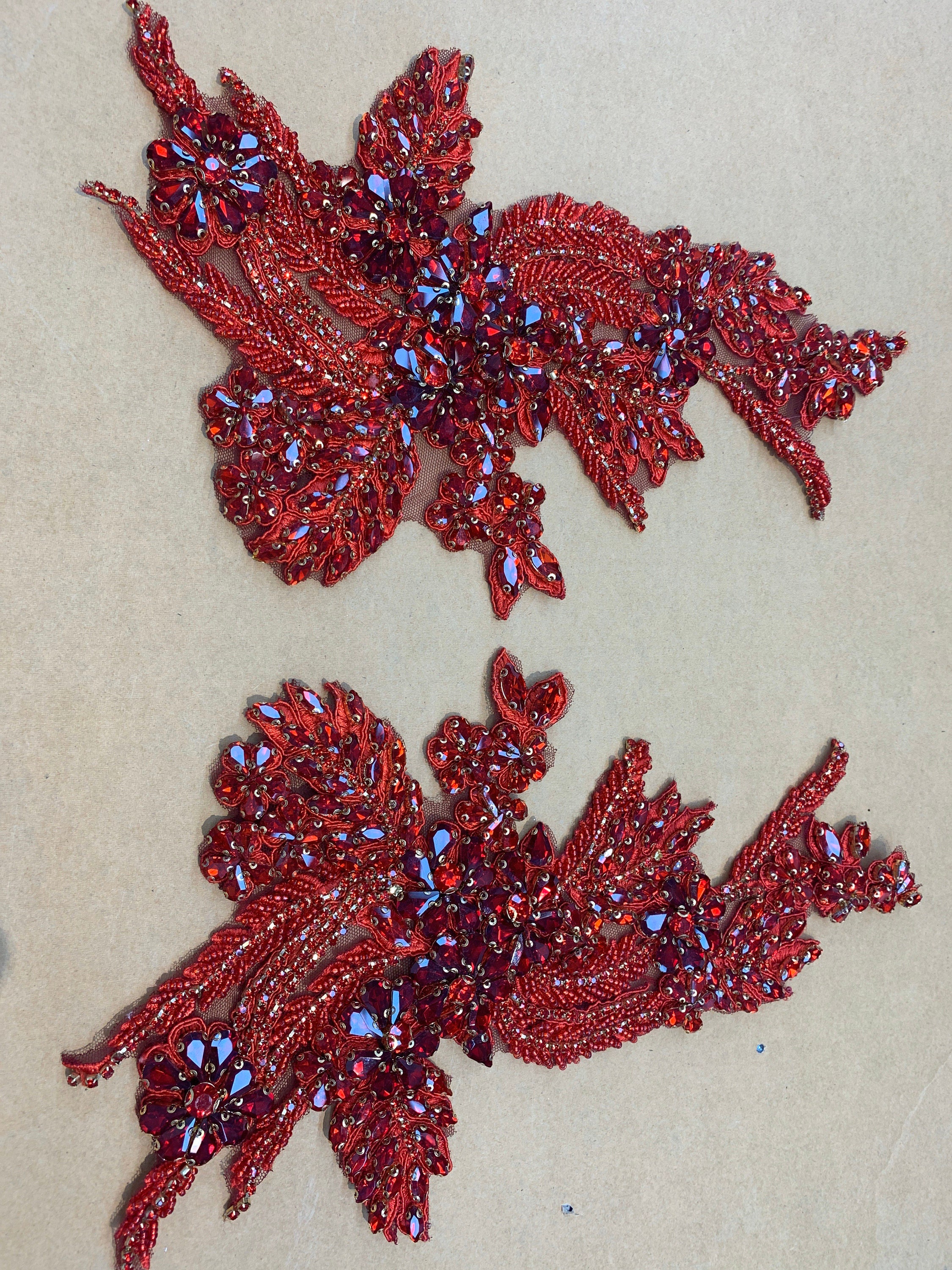 Rheinstone Applique Pair - Etsy