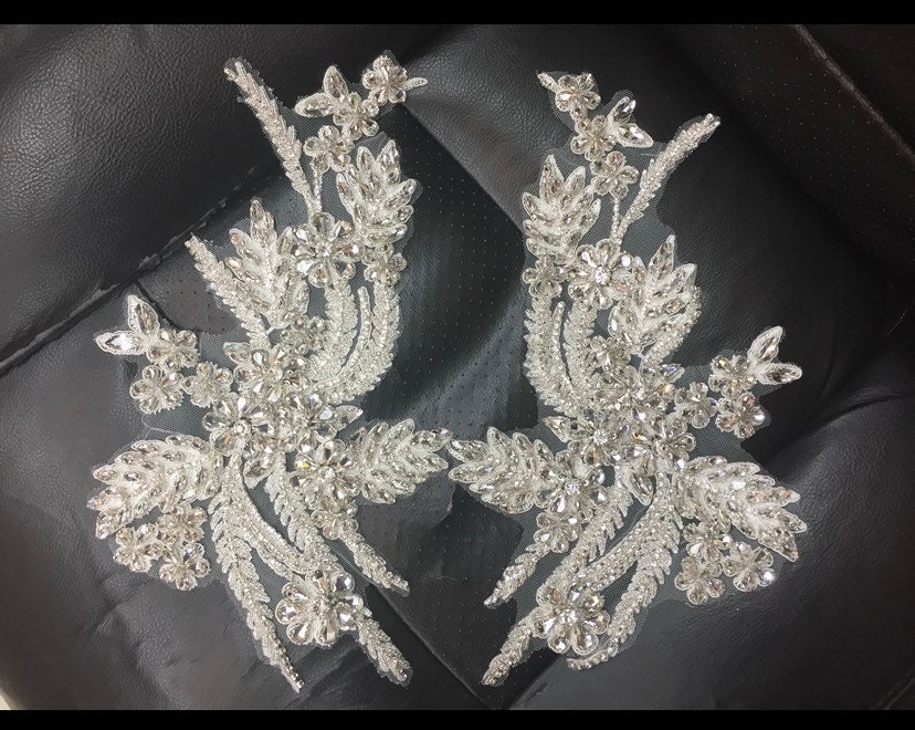 Rheinstone Applique Pair - Etsy