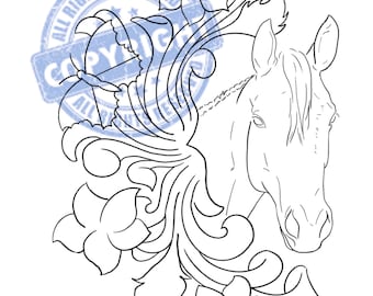 Reining Horse Leather Tooling Pattern - Etsy