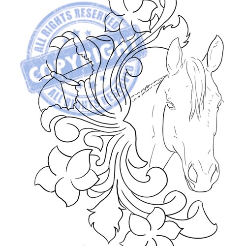 Leather Tooling Pattern Horse - Etsy