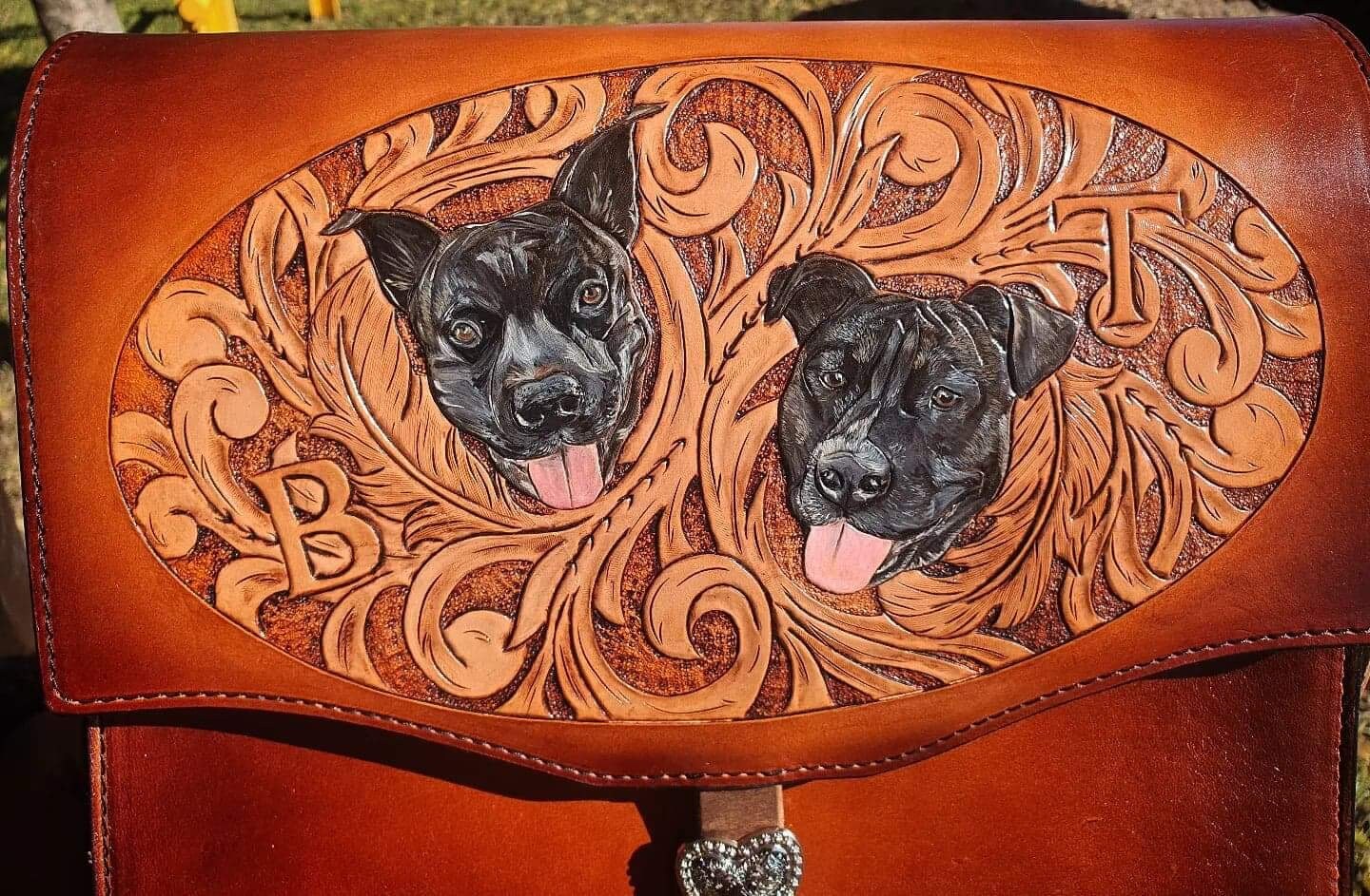 Staffy Leather Tooling Pattern - Etsy