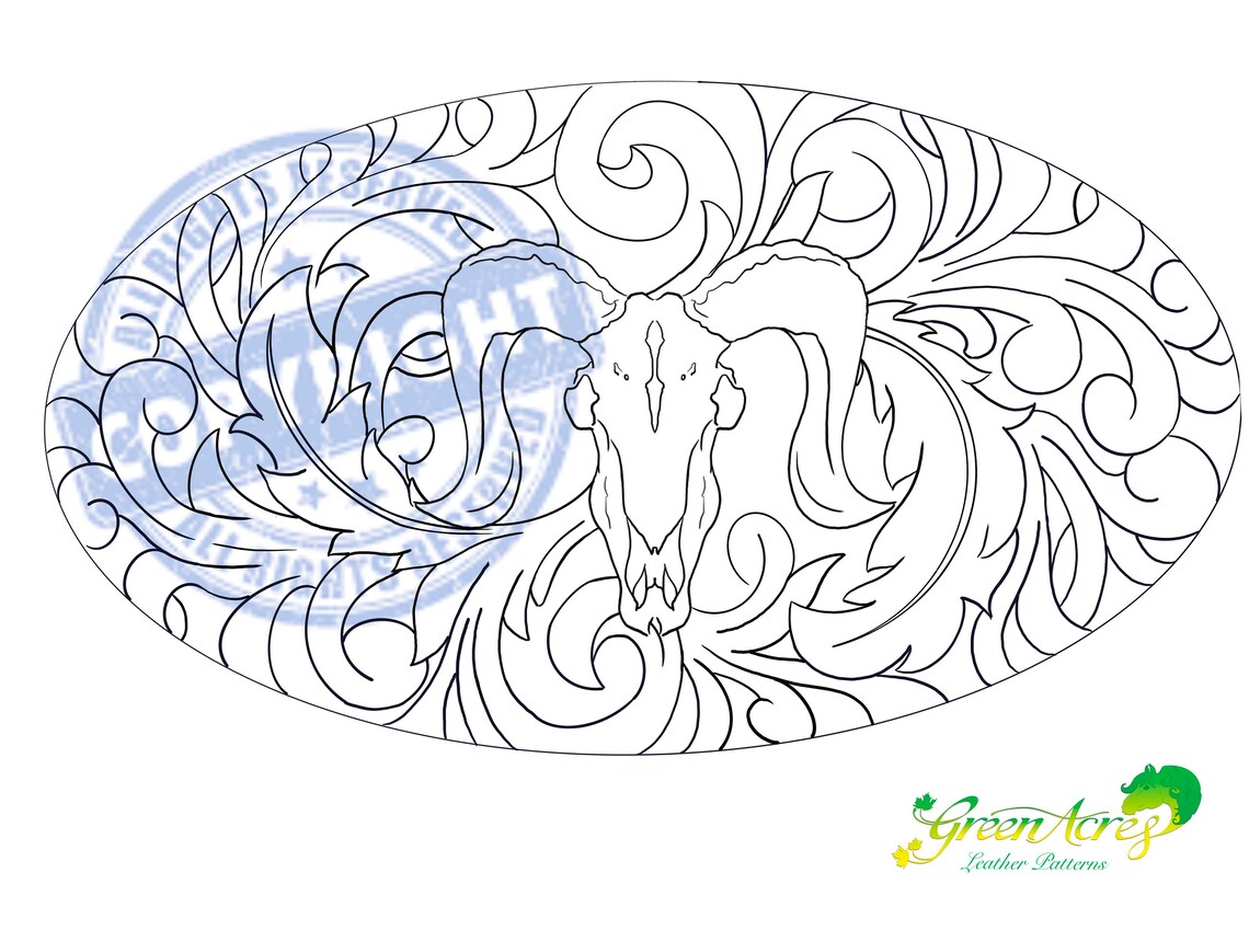 Skull Leather Tooling Pattern - Etsy