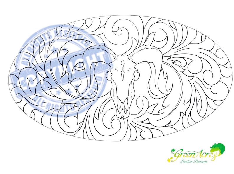 Skull Leather Tooling Pattern - Etsy