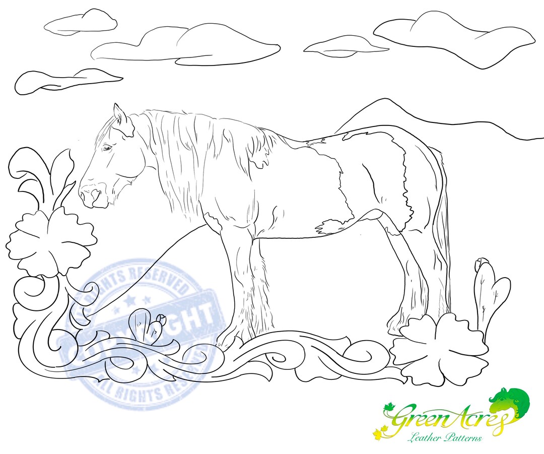 Horse Leather Tooling Pattern - Etsy