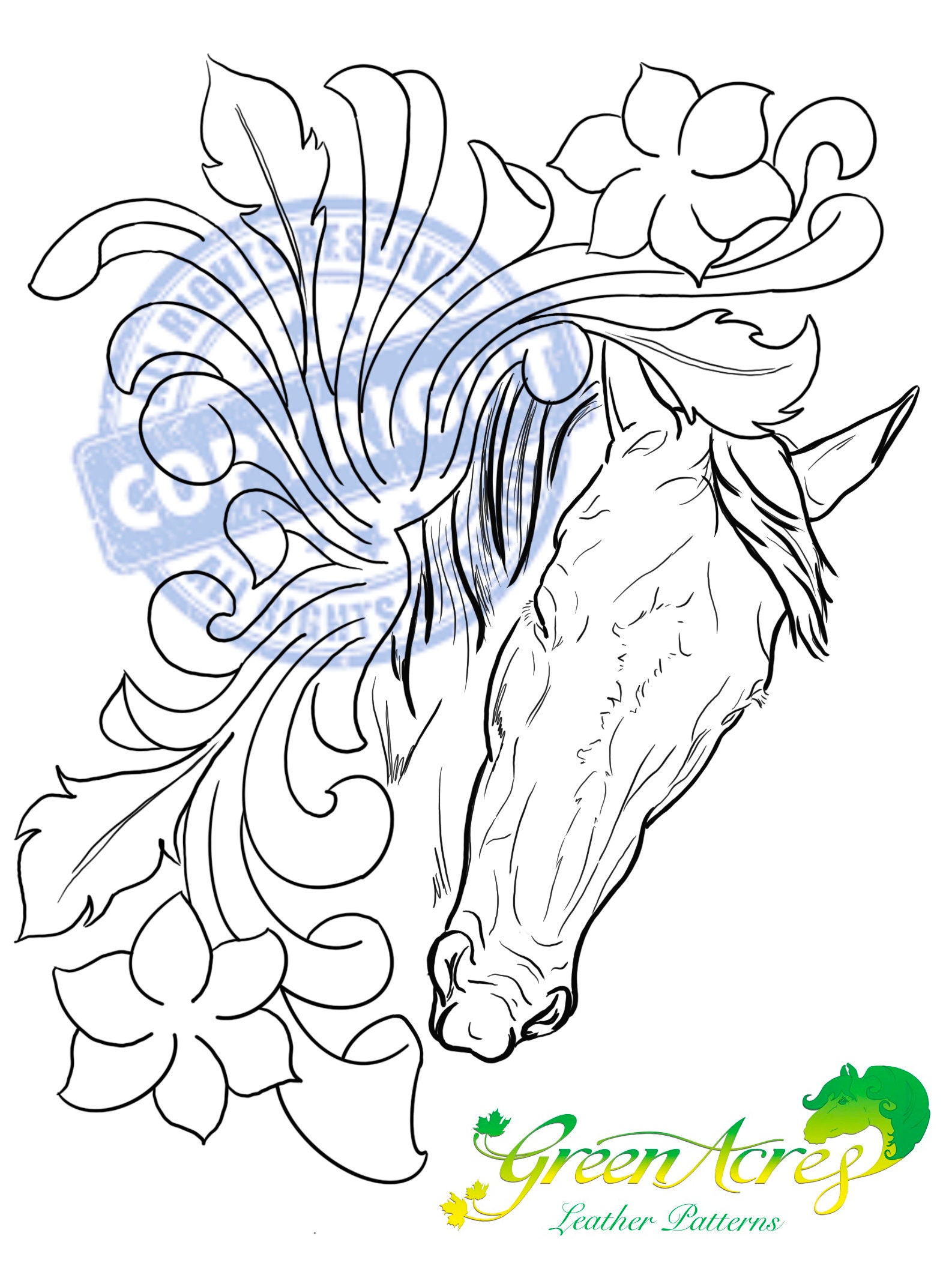 Leather Tooling Pattern Horse - Etsy
