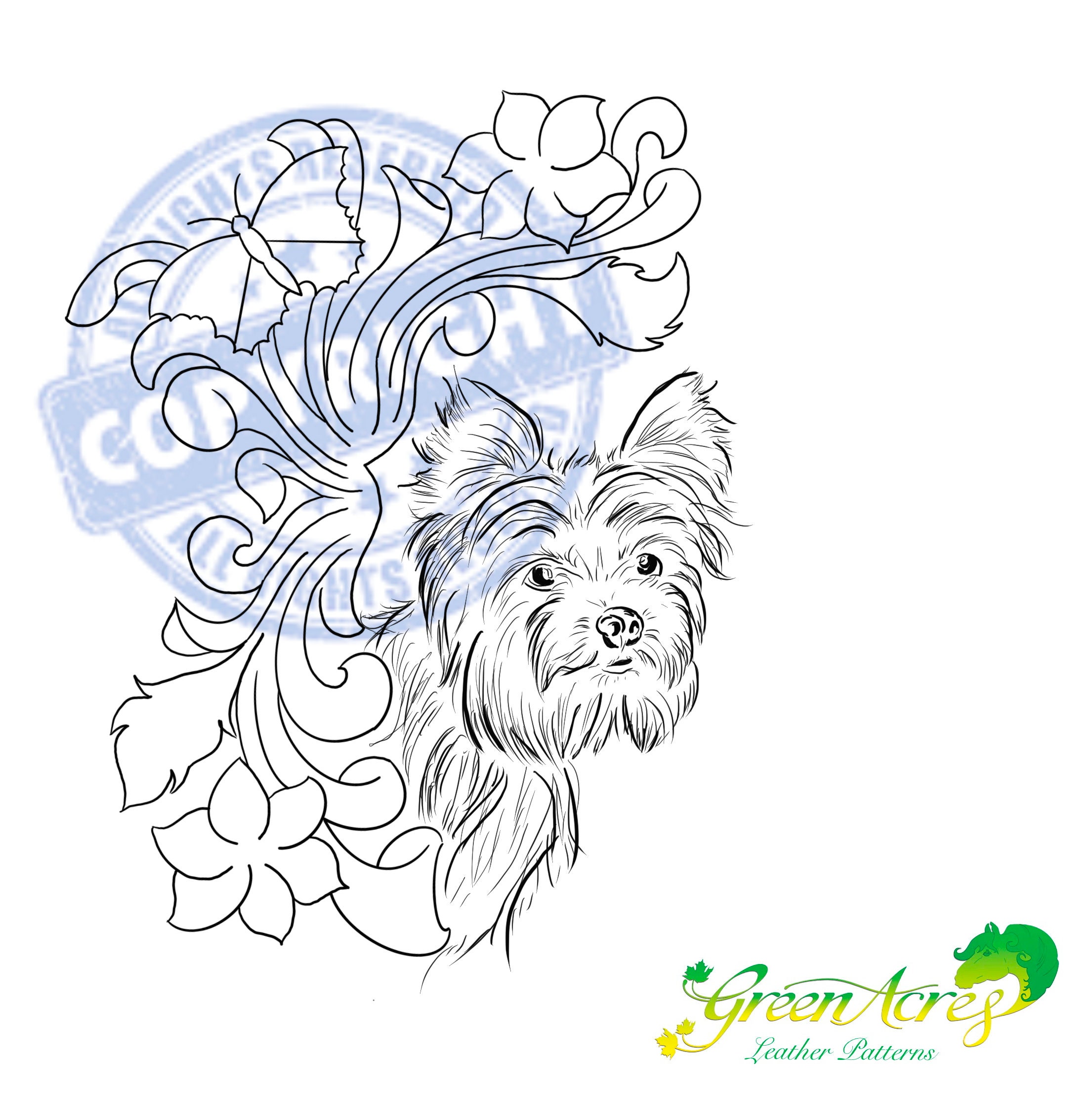 Leather Tooling Pattern Terrier - Etsy