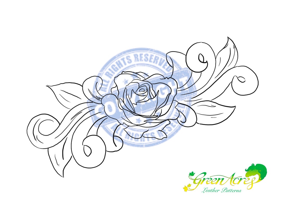 Leather Tooling Pattern Rose - Etsy