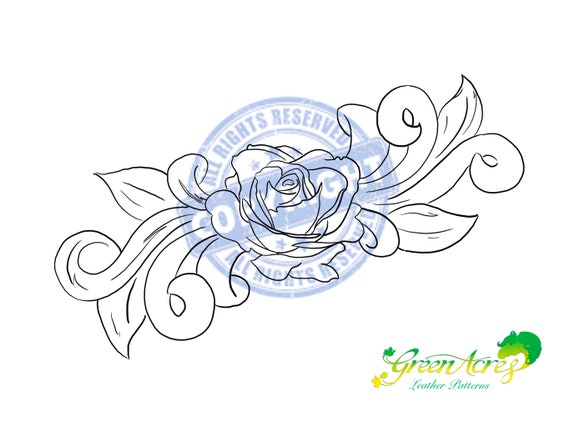 Leather Tooling Pattern Rose | Etsy