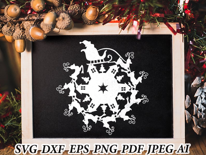 Santa SVG Santa claus svg Santa with Deers cut file Santa | Etsy