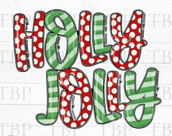 Holly Jolly Circle PNG File Digital Download Christmas Design - Etsy