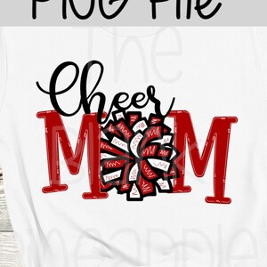 Cheer Design PNG, Cheer Mom Dark Red and White PNG 300dpi Clipart ...