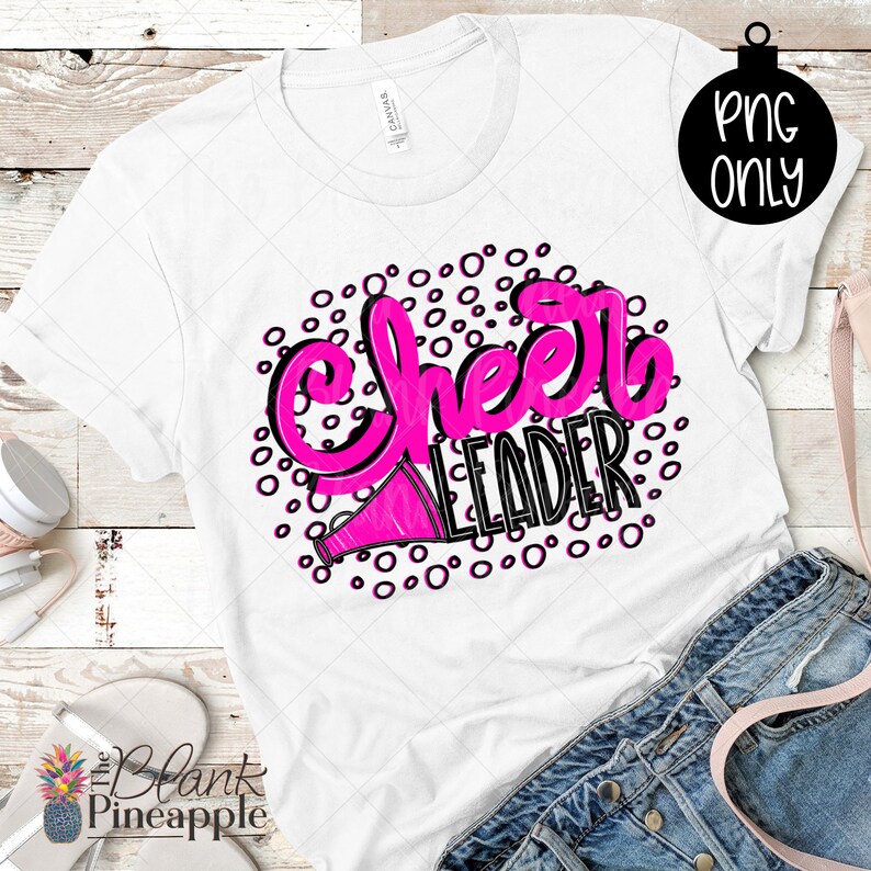 Cheer Design PNG Cheerleader Orange With Background - Etsy