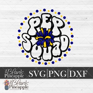 Pep Squad SVG Cut File, Pep Squad With Pom Pom SVG, Dxf, and Png ...