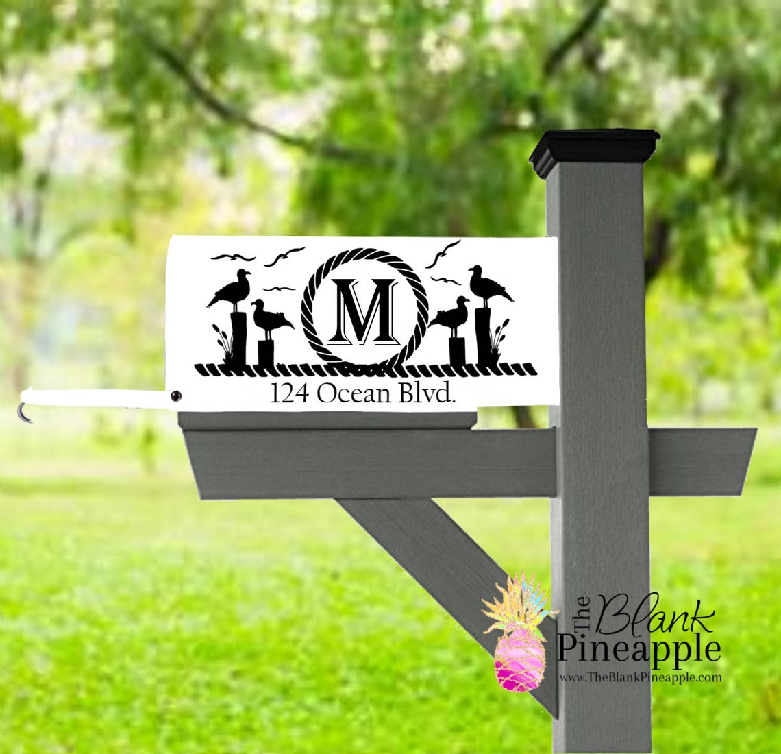 Mailbox SVG Cut File, Beach Theme Monogram Mailbox Cut File Png, Svg ...