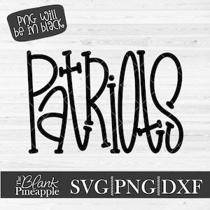 Patriots SVG Cut File, Patriots Mascot SVG, Dxf, and Png Digital ...