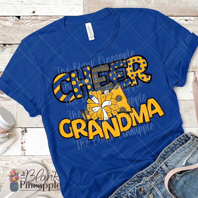 Cheer Design PNG, Cheer Grandma in Red With Transparent Text PNG, Cheer ...