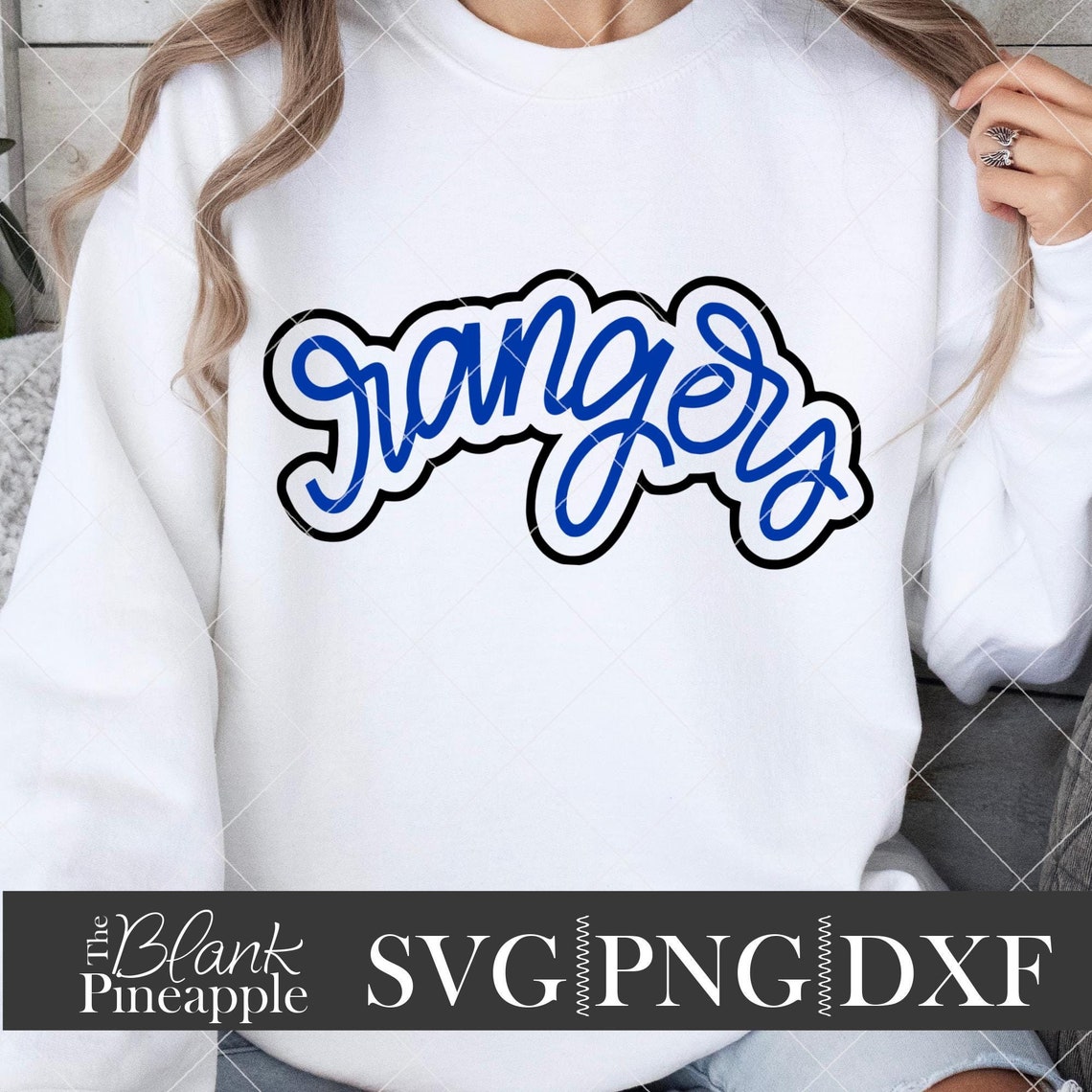 Rangers SVG Cut File, Outlined Rangers Mascot SVG, Dxf, and Png. Mascot ...