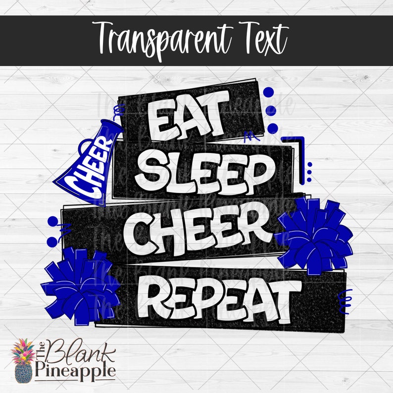 Cheer Design PNG Eat Sleep Cheer Repeat in Royal Blue Cheer - Etsy