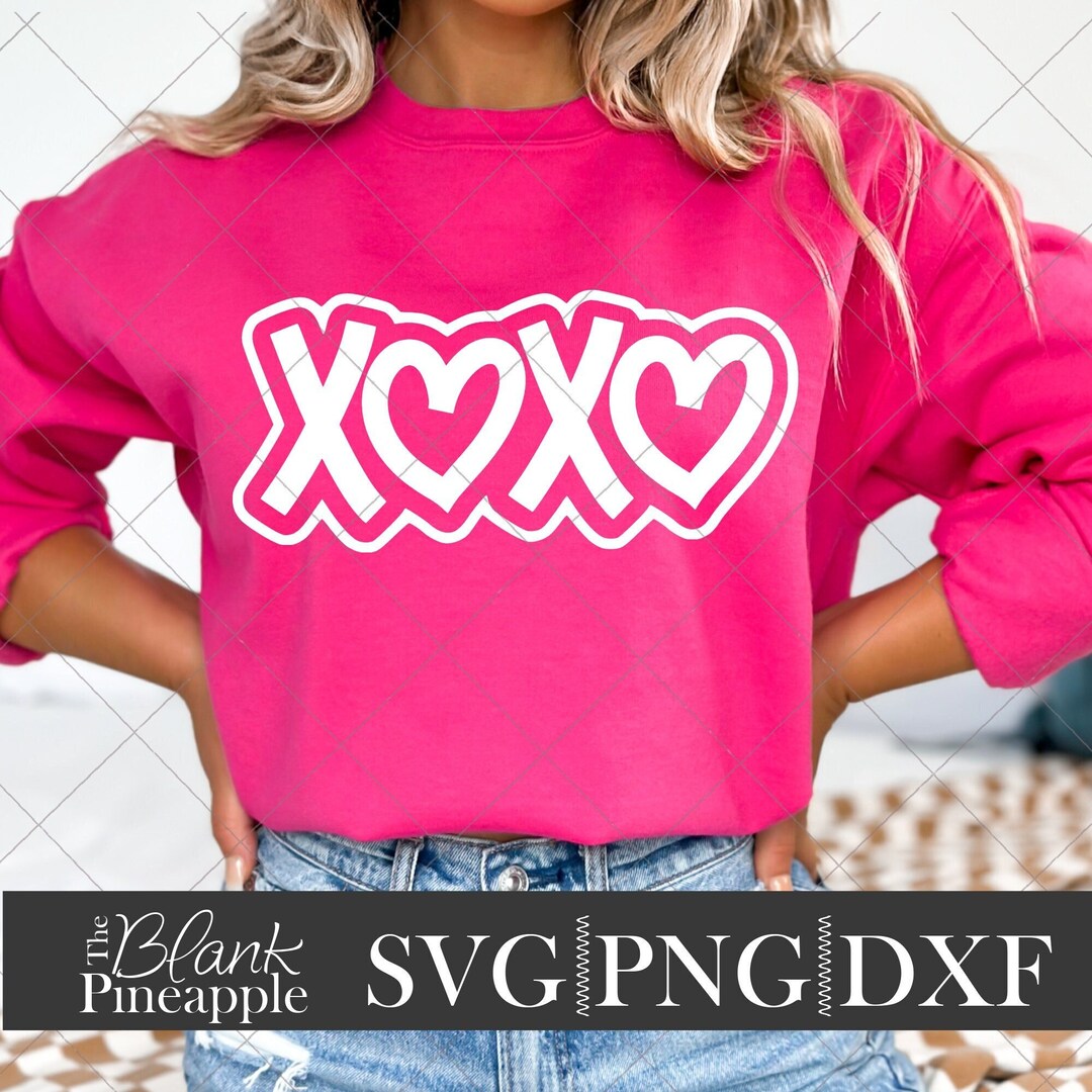 Outlined XOXO SVG Cut File, XOXO Svg, Dxf, and Png Digital Download ...