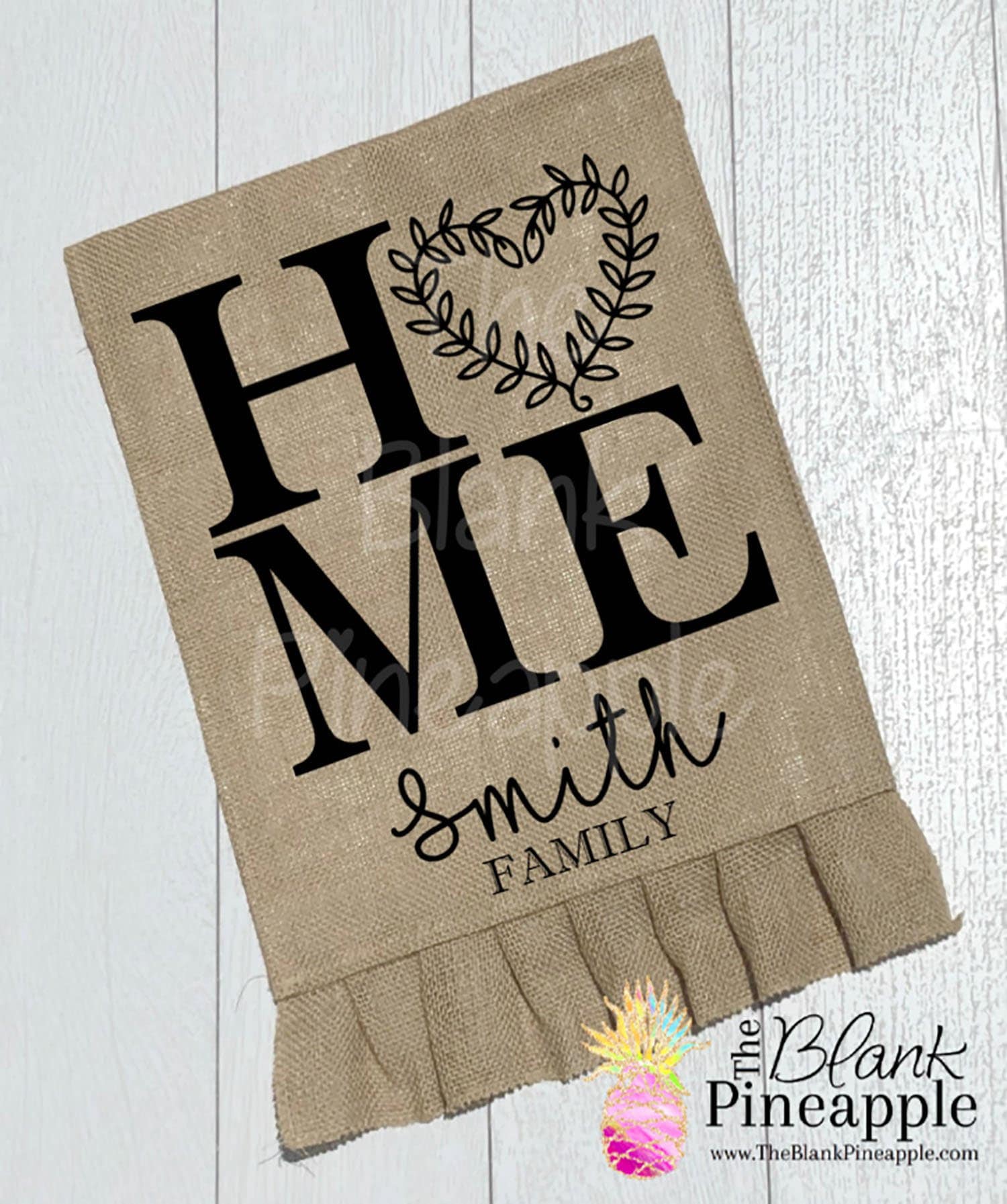 Garden Flag SVG Cut File Home With Heart Wreath Cut File Png - Etsy