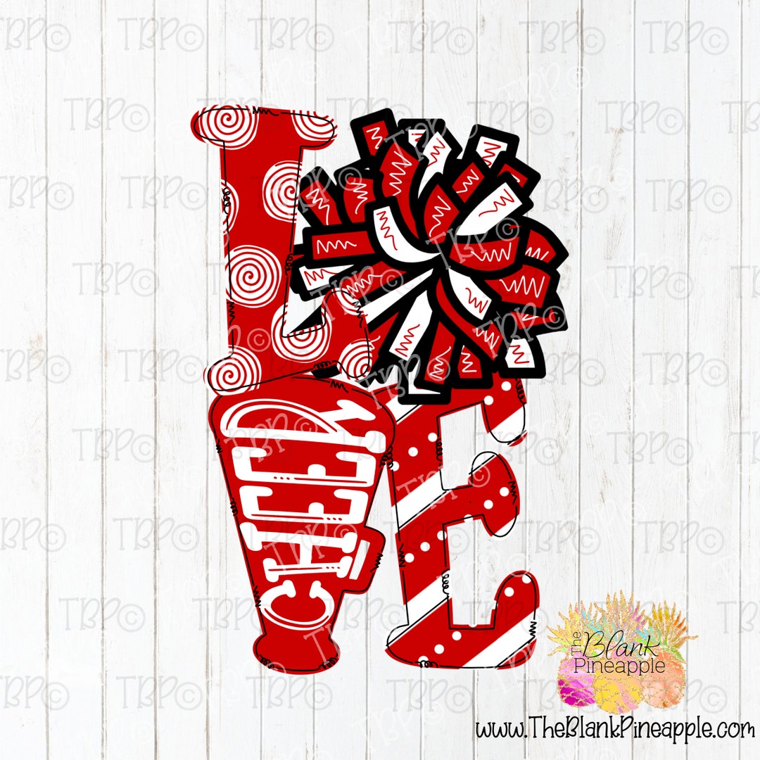 Cheer Design PNG LOVE Cheer Red PNG Cheerleading design - Etsy México
