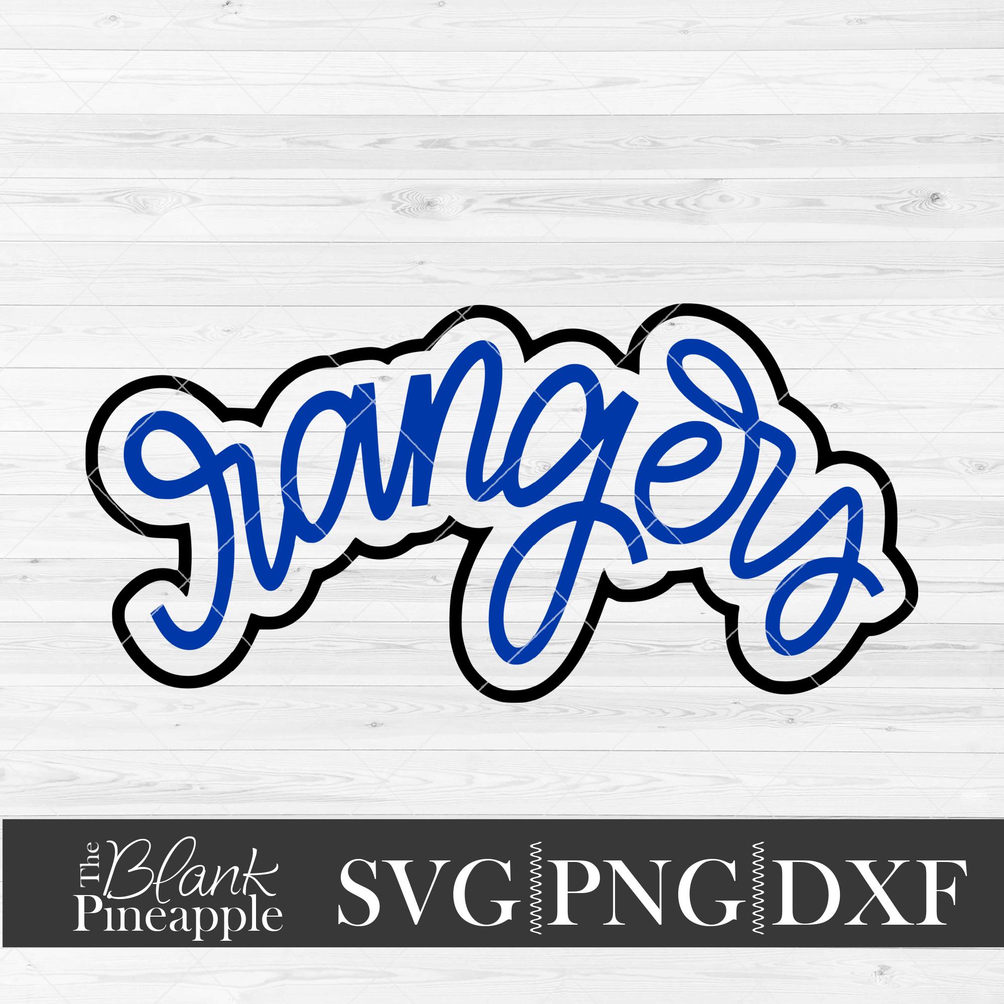 Rangers SVG Cut File, Outlined Rangers Mascot SVG, Dxf, and Png. Mascot ...
