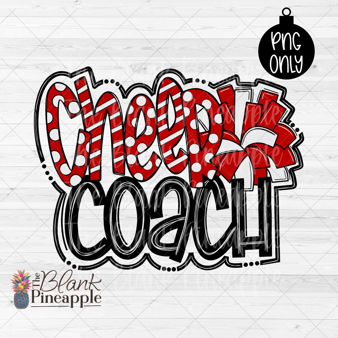 Cheerleading Design PNG, Cheer Coach With Pom Pom in Red PNG ...