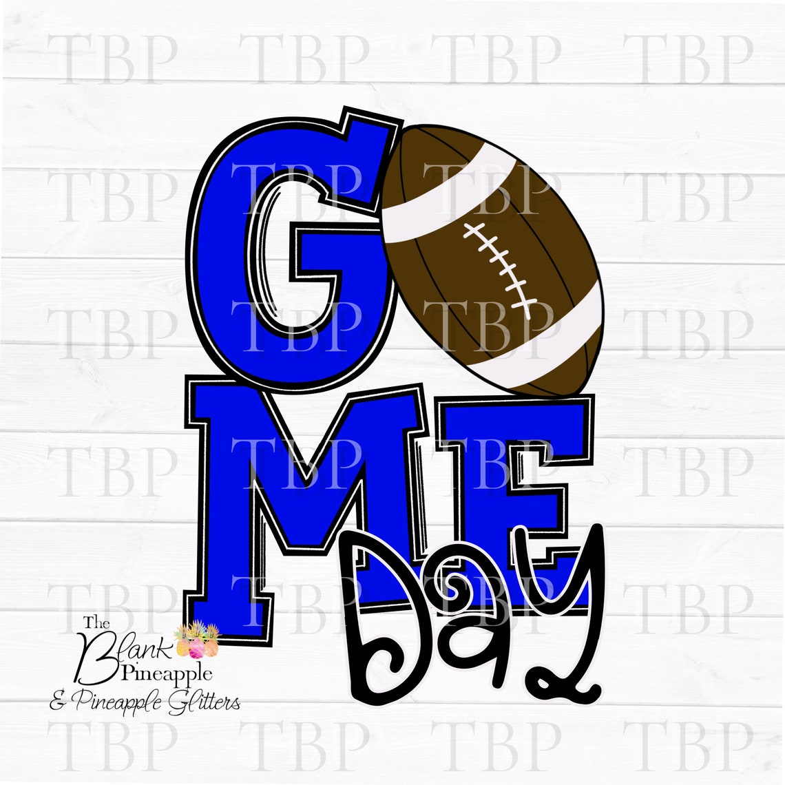 Football PNG Football Game Day Blue PNG 300dpi Download for - Etsy