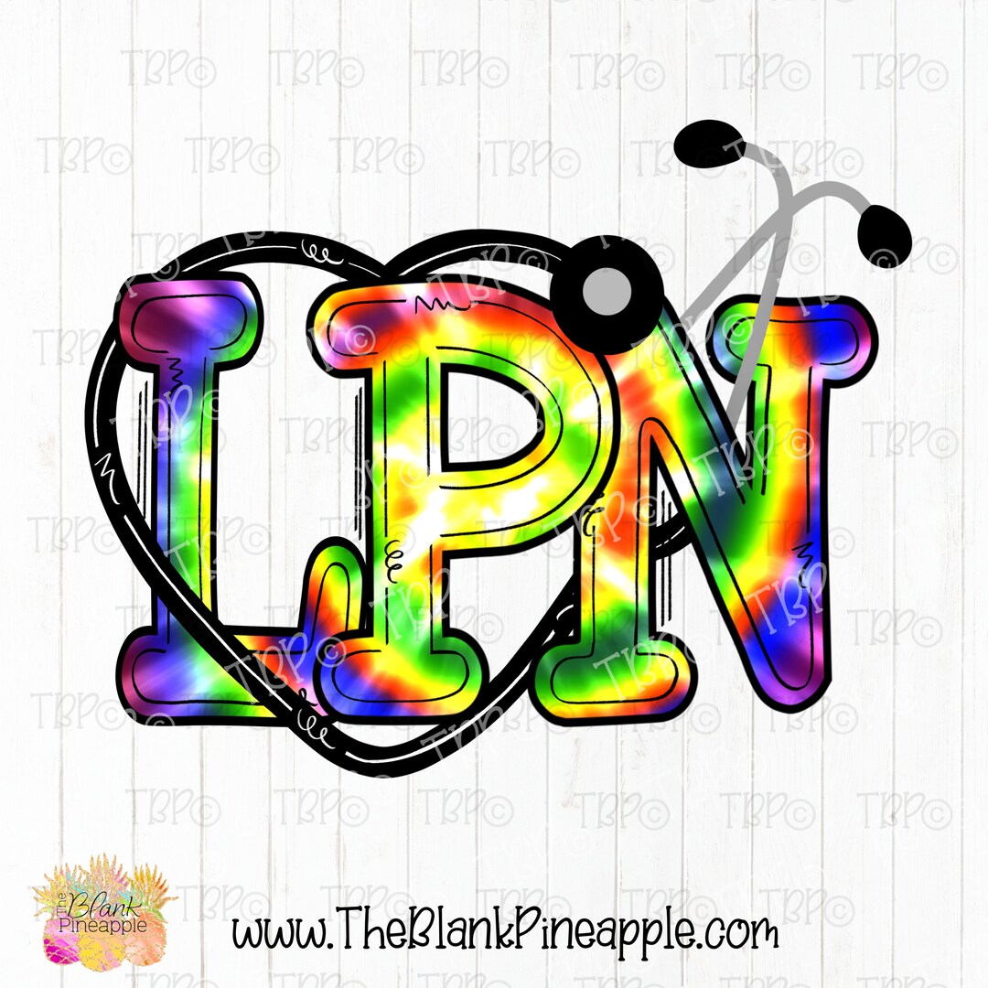 LPN Licensed Practical Nurse Stethoscope Tie Dye Pattern PNG 300dpi ...